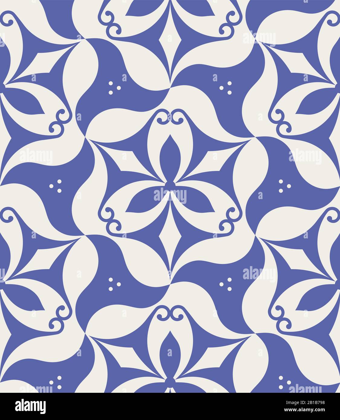 Decorative blue geometrical seamless pattern. Traditional floral ...