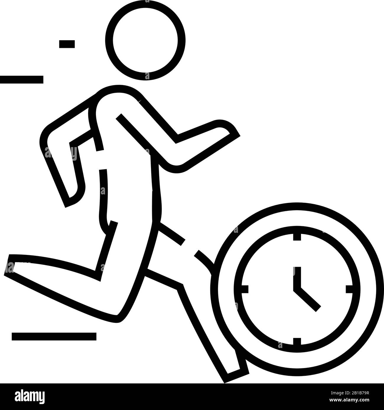 Deadline line icon, concept sign, outline vector illustration, linear ...