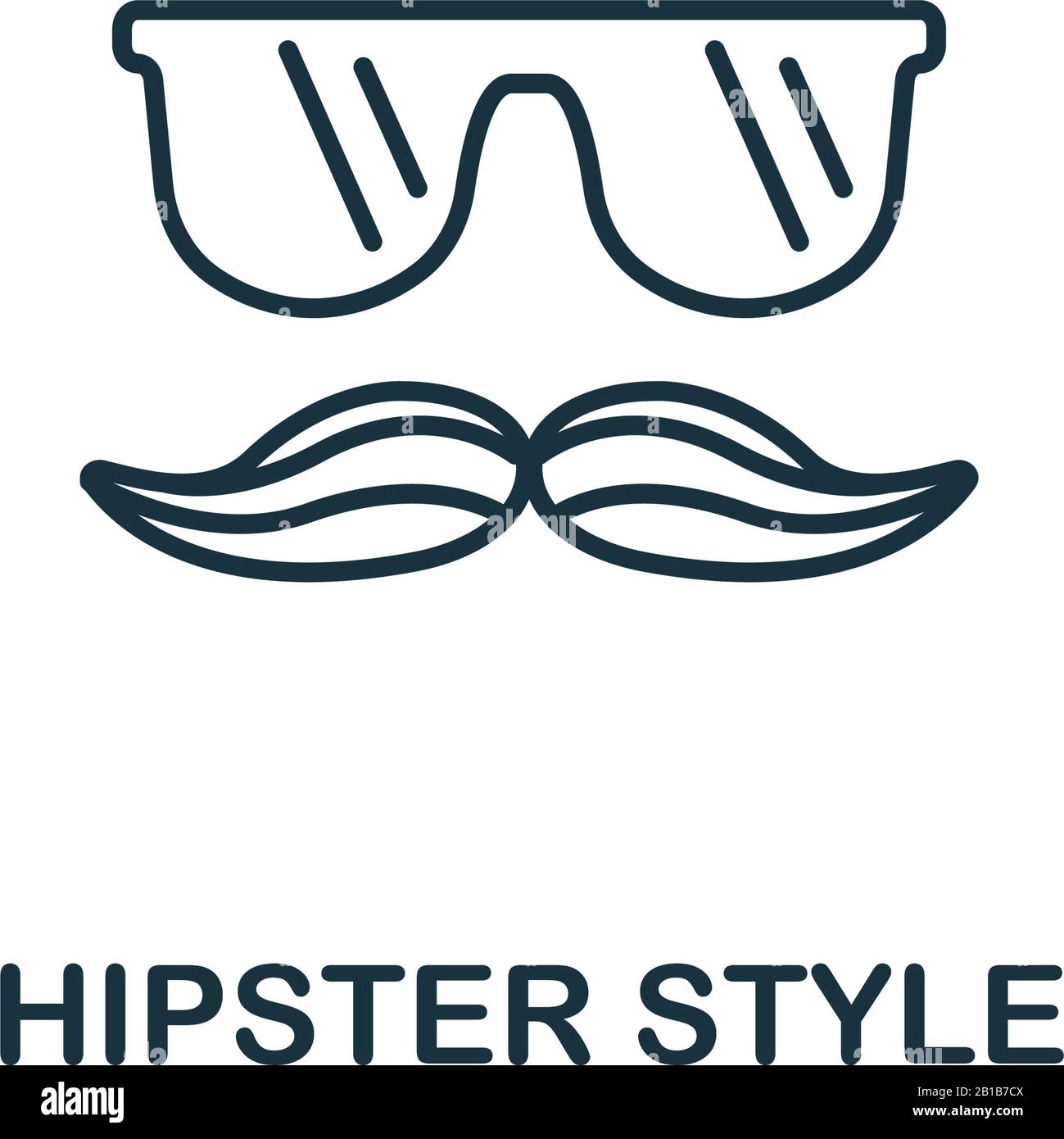 Hipster Style icon from barber shop collection. Simple line element ...