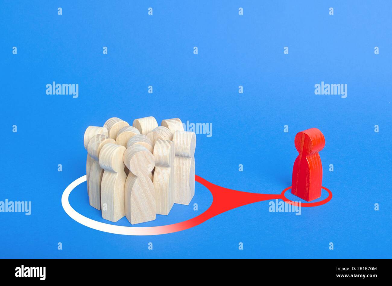 Red man successfully influences public opinion. Propaganda, capture ...