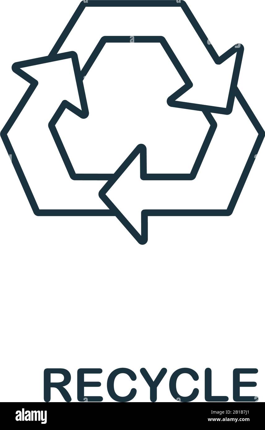 Recycle icon from clean energy collection. Simple line element Recycle ...