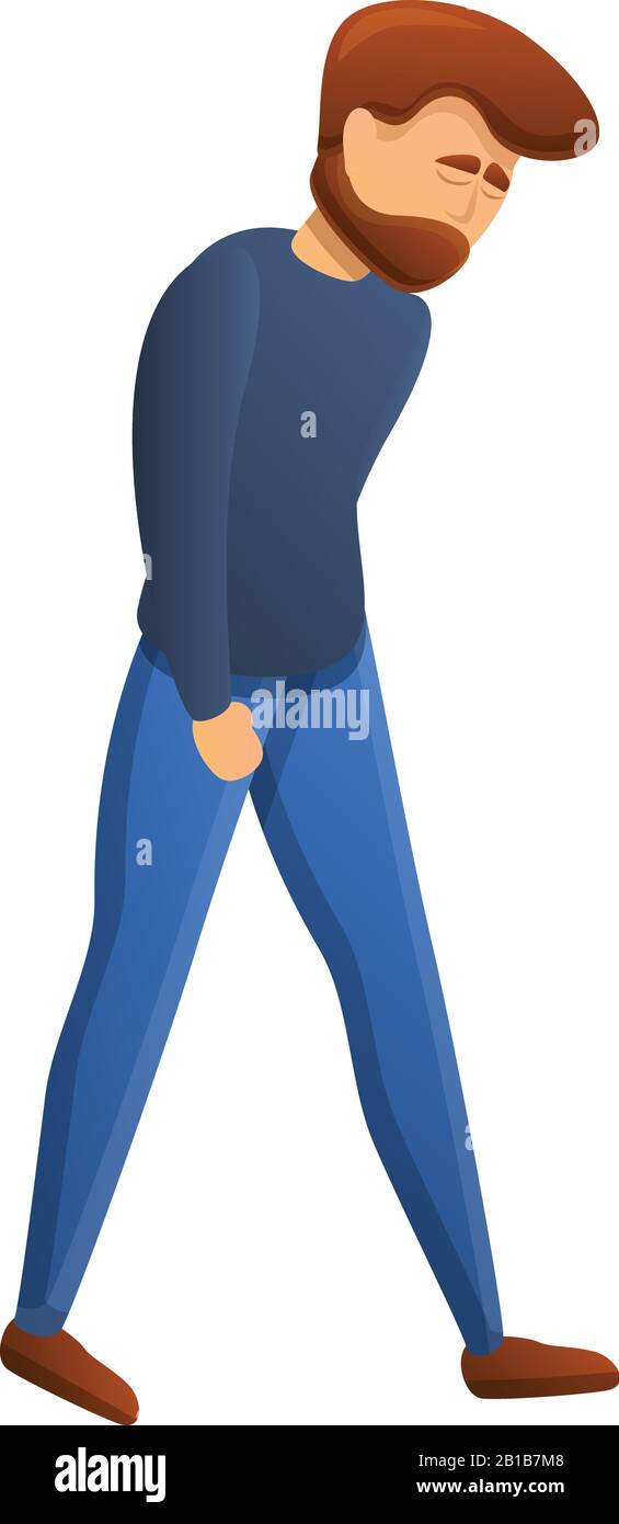 Bearded man depression icon. Cartoon of bearded man depression vector ...
