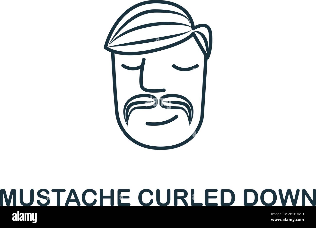 Mustache Swirling Down icon from barber shop collection. Simple line ...