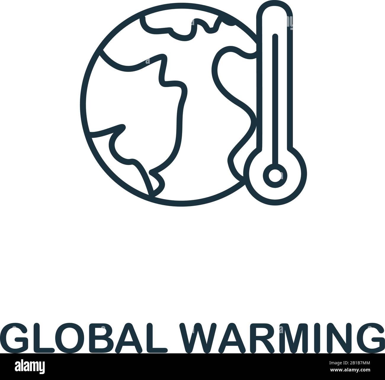 Global Warming icon from clean energy collection. Simple line element ...