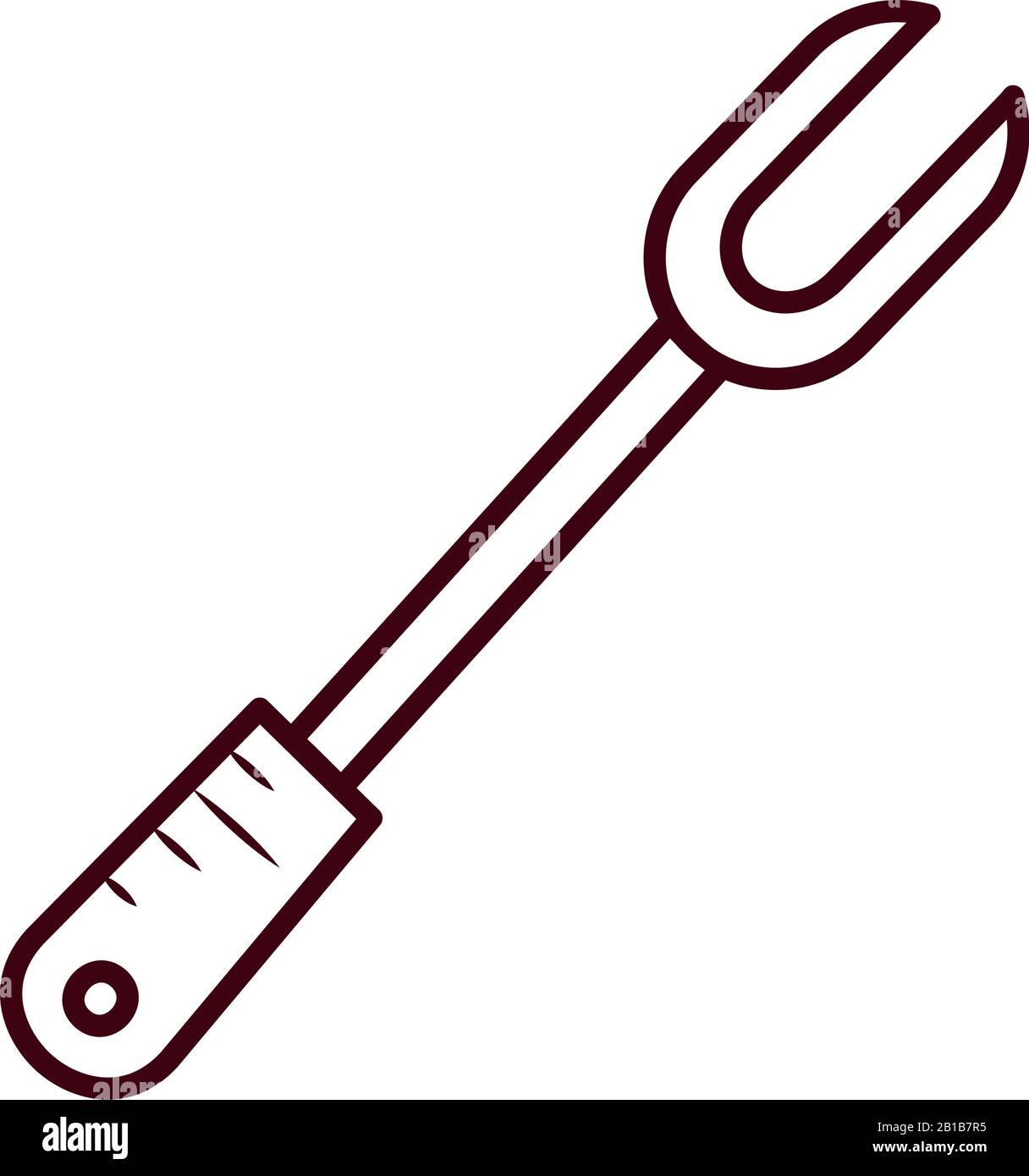 meat fork line style icon design, Cook kitchen Eat food restaurant home ...