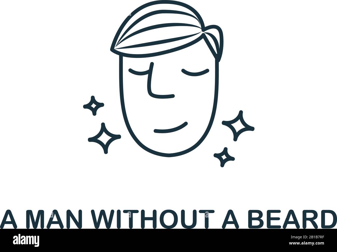 A Man Without A Beard icon from barber shop collection. Simple line ...