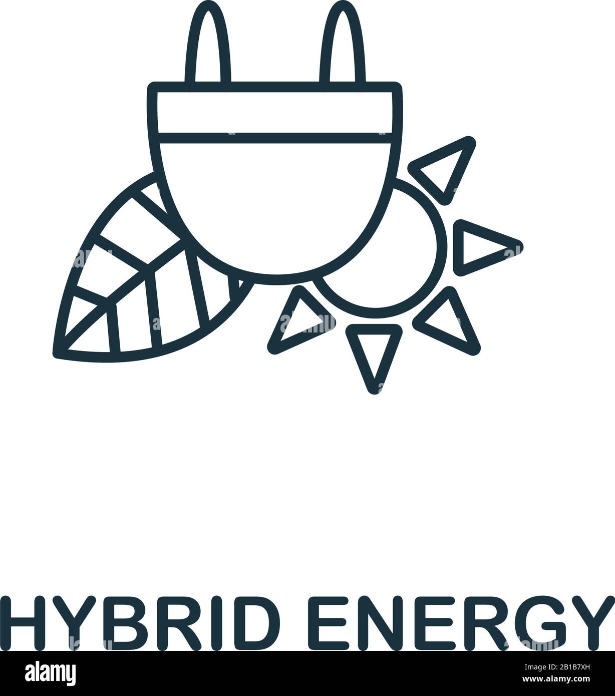 Hybrid Energy icon from clean energy collection. Simple line element ...