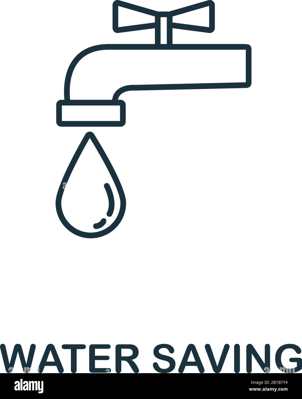 Water Saving icon from clean energy collection. Simple line element ...