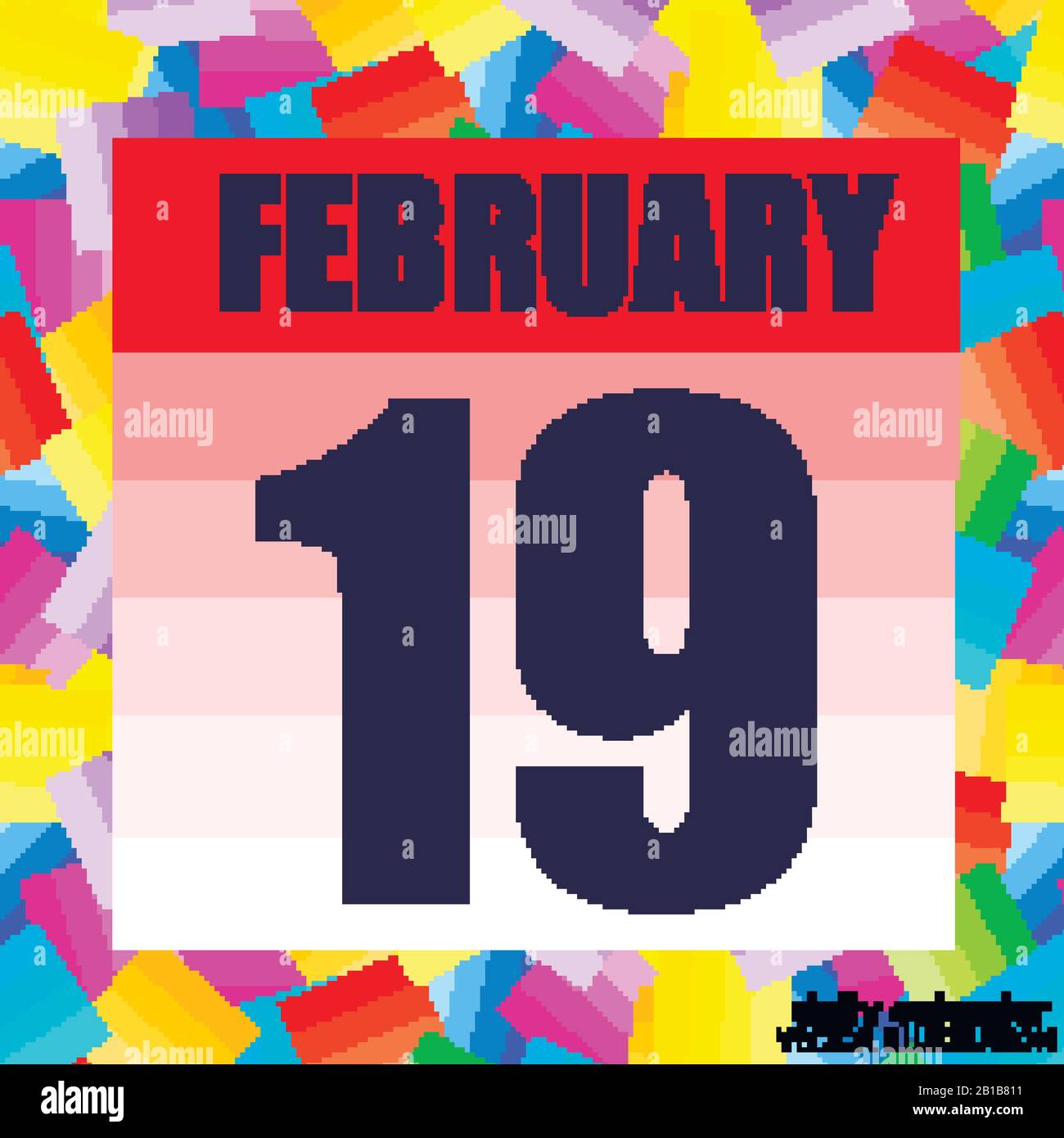February 19 icon. For planning important day. Banner for holidays and ...