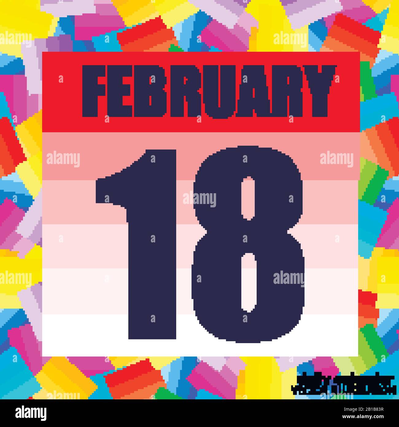 February 18 icon. For planning important day. Banner for holidays and ...