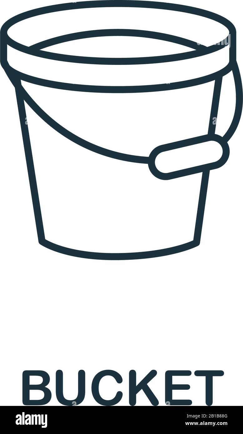 Bucket icon from cleaning collection. Simple line element Bucket symbol ...
