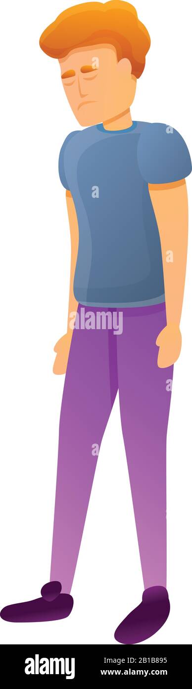 Boy depression icon. Cartoon of boy depression vector icon for web ...