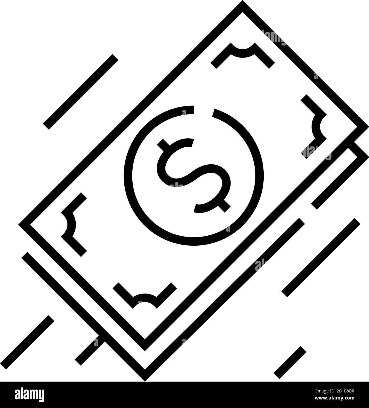 Dollars line icon, concept sign, outline vector illustration, linear ...