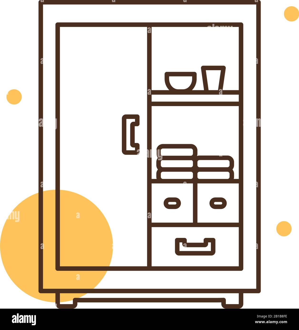 closet block and line style icon design, Home room decoration interior ...