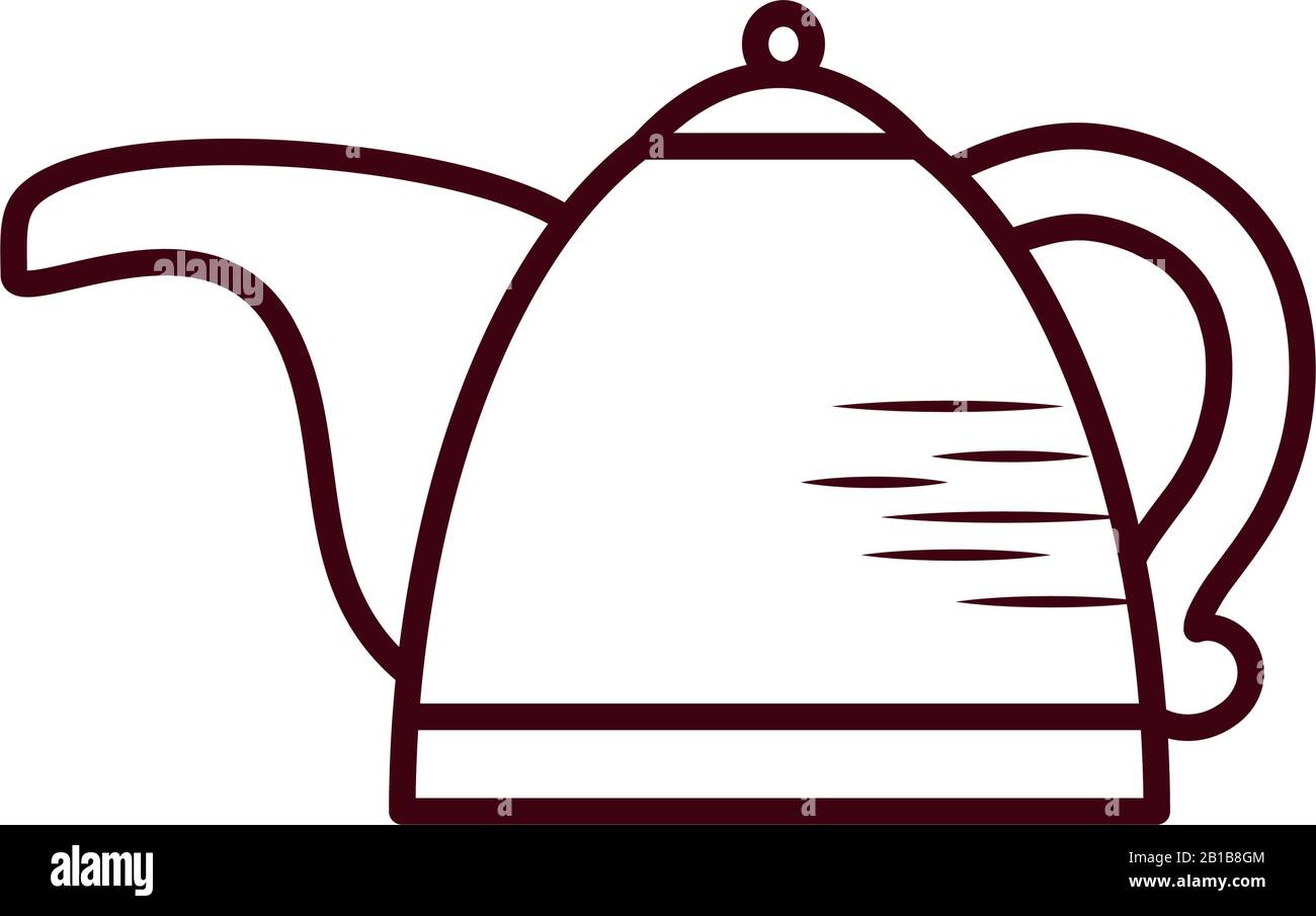 tea kettle line style icon design, Cook kitchen Eat food restaurant ...