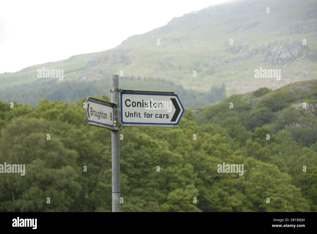 A signpost to Coniston in the Lake District Stock Photo - Alamy