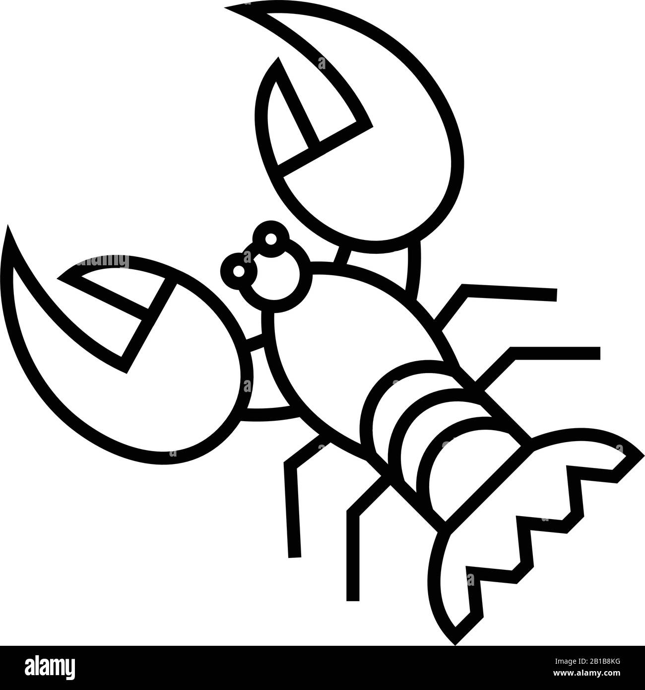 Crayfish line icon, concept sign, outline vector illustration, linear ...