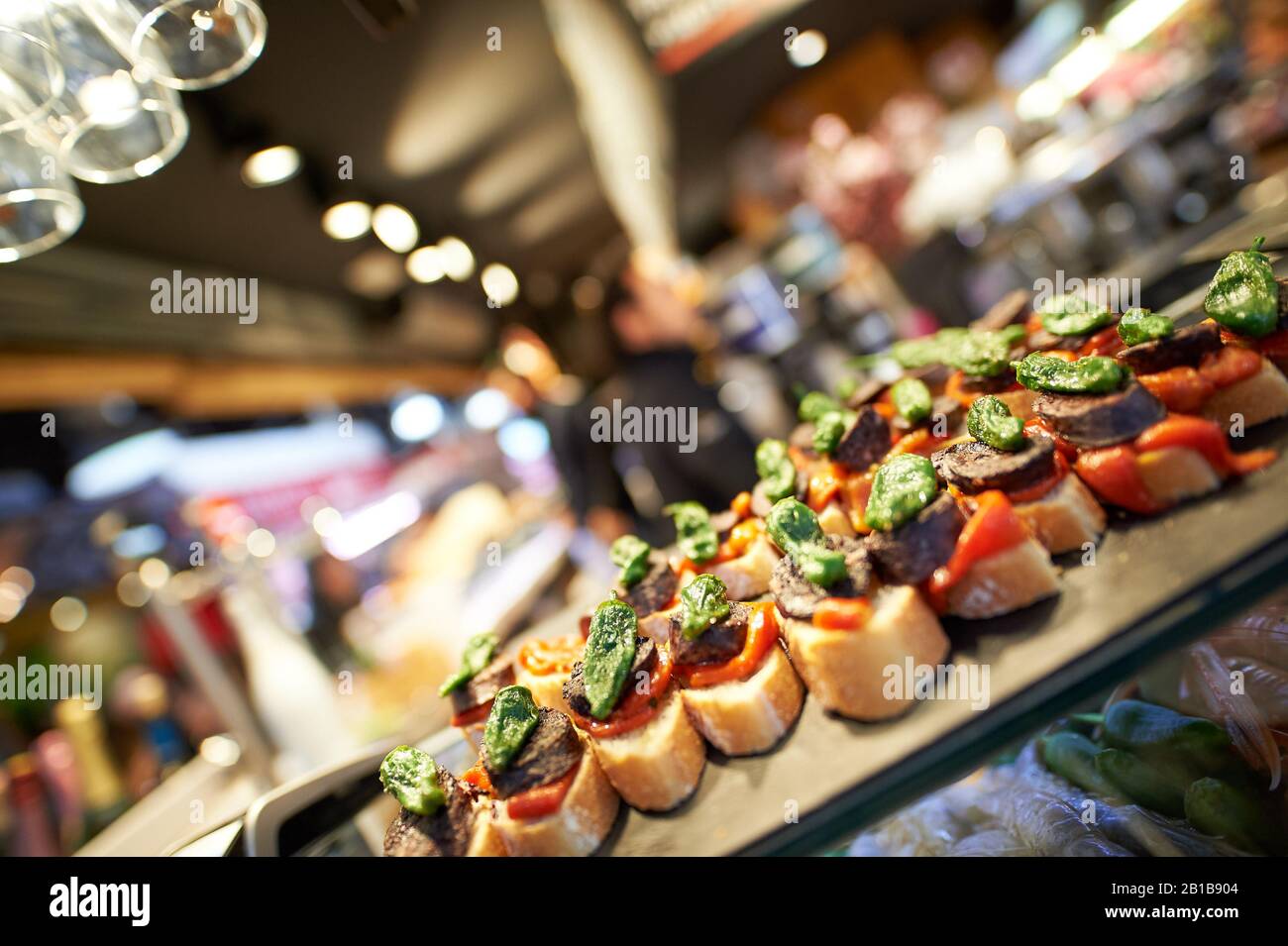 Tapas tray in a restaurant in Spain Stock Photo - Alamy