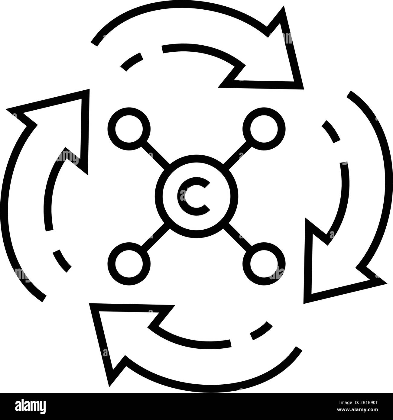 Connections line icon, concept sign, outline vector illustration ...