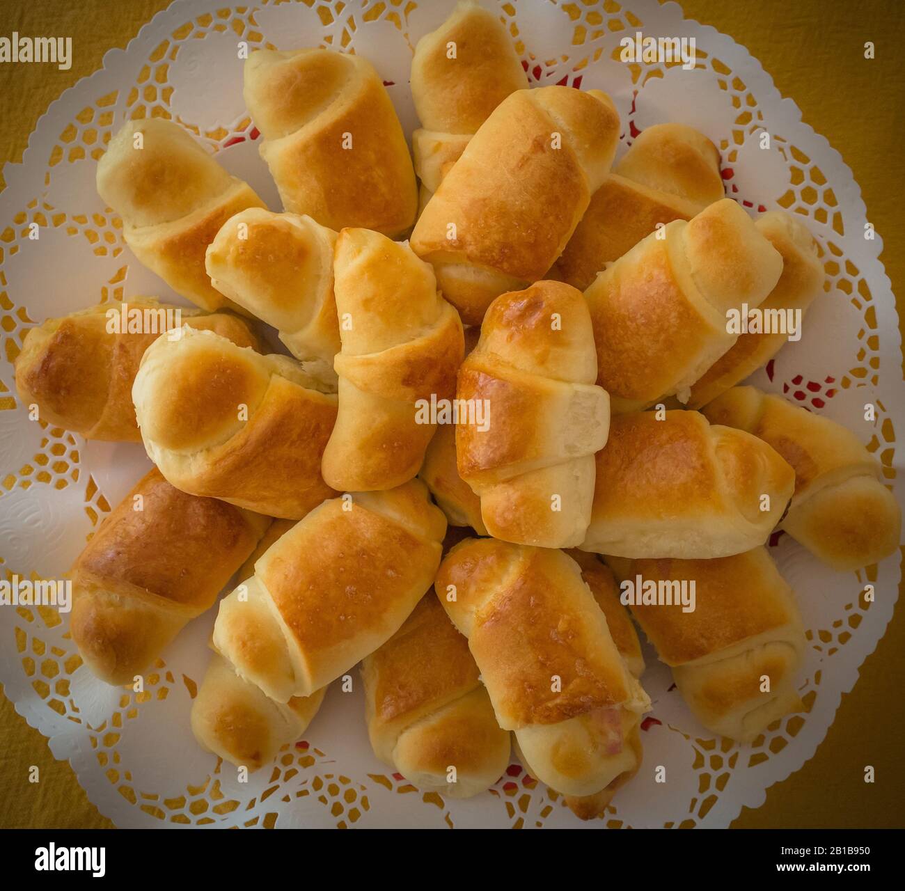 Mini croissant bread on buffet line Stock Photo - Alamy