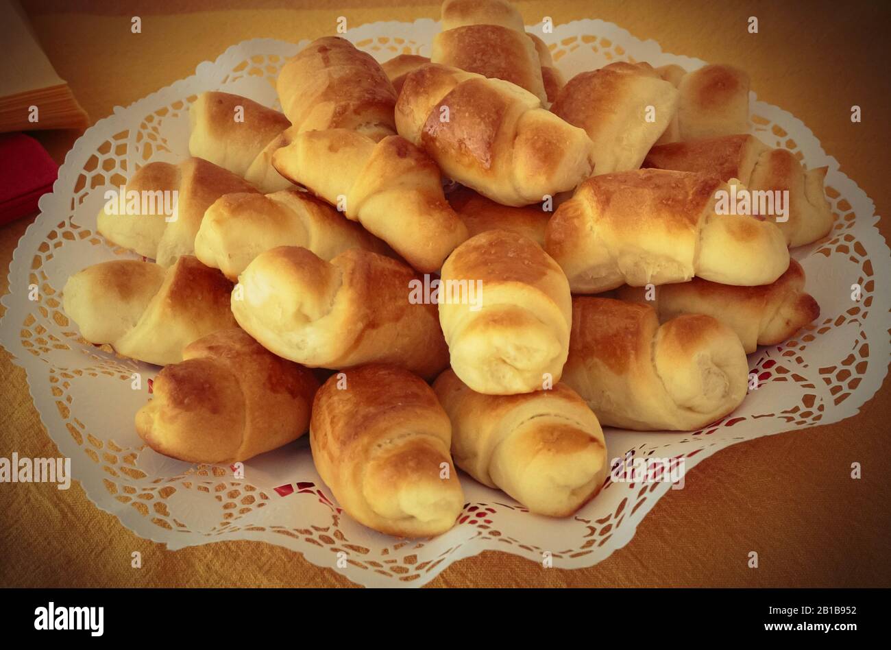 Mini croissant bread on buffet line Stock Photo - Alamy