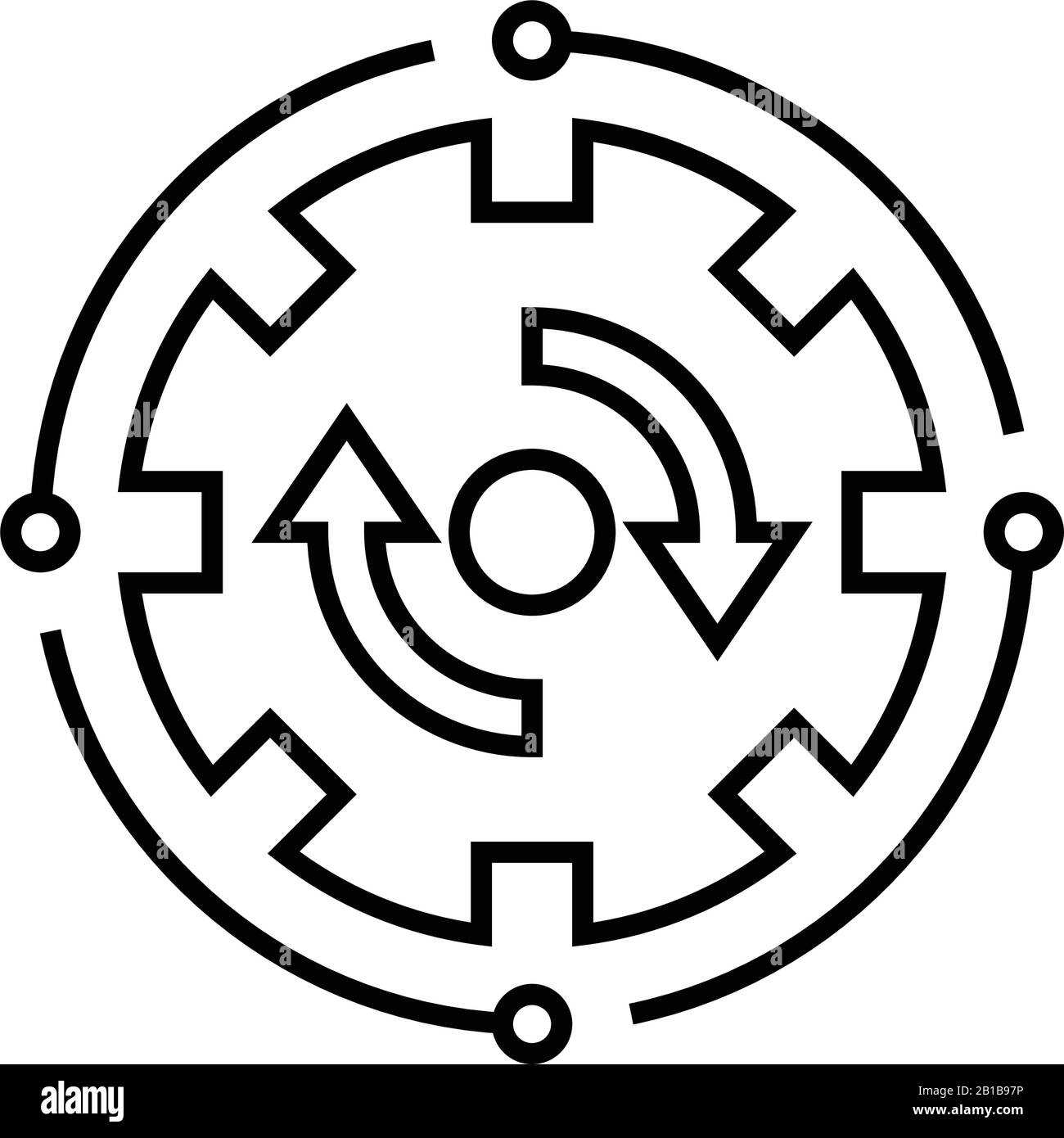 Data Synchronization Line Icon Concept Sign Outline Vector
