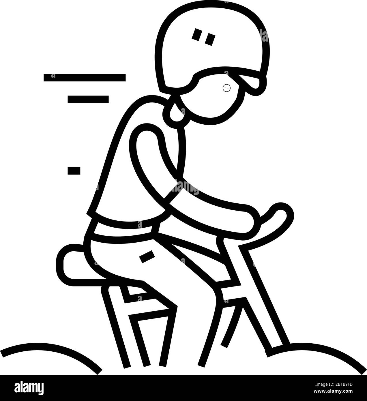 Cyclist line icon, concept sign, outline vector illustration, linear ...