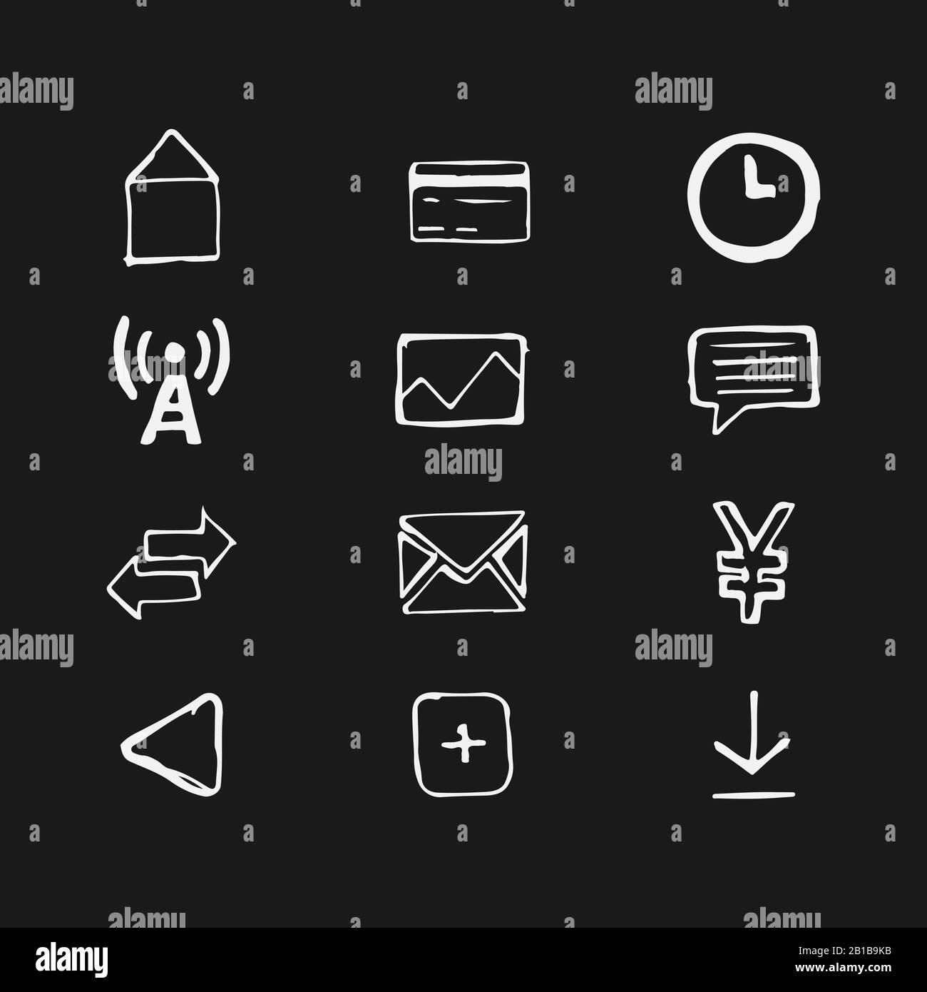 Business set of icons drawn by hand Stock Vector Image & Art - Alamy