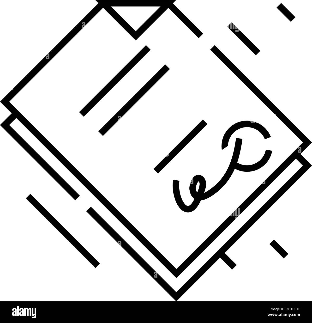 Documentation line icon, concept sign, outline vector illustration ...