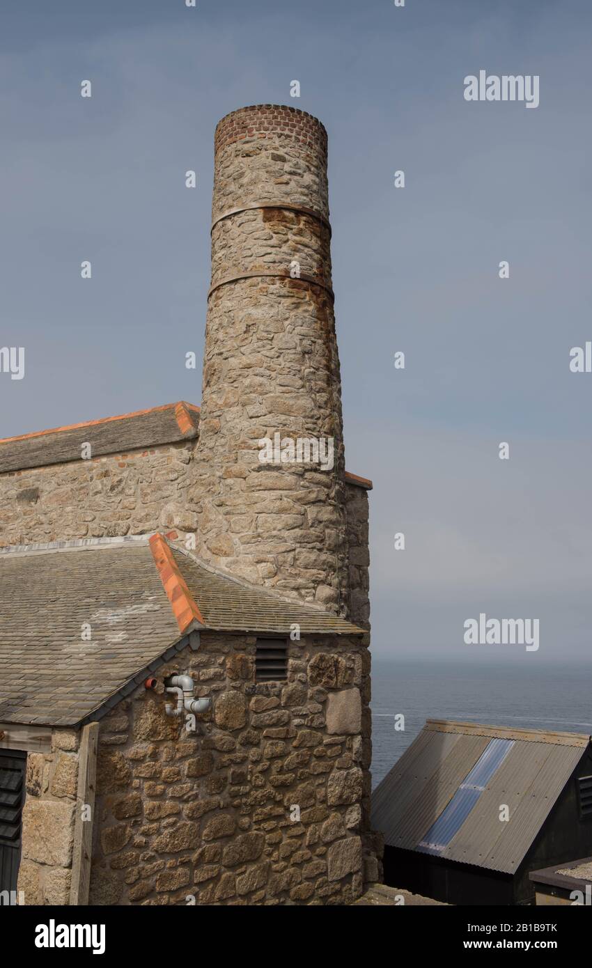 Ruins of the Abandoned Cornish Levant Tin Mine on the South West Coast ...