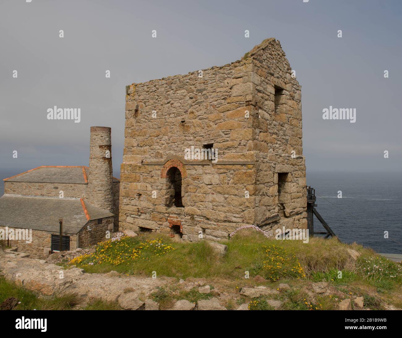 Ruins of the Abandoned Cornish Levant Tin Mine on the South West Coast ...