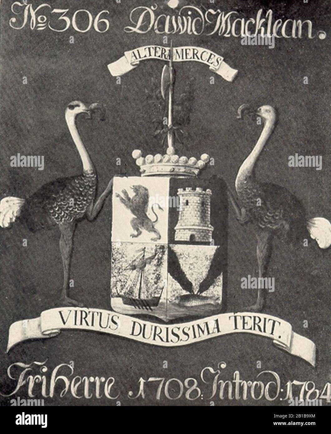 Friherre David Makeléer plaque from the Swedish House of Nobility Stock ...