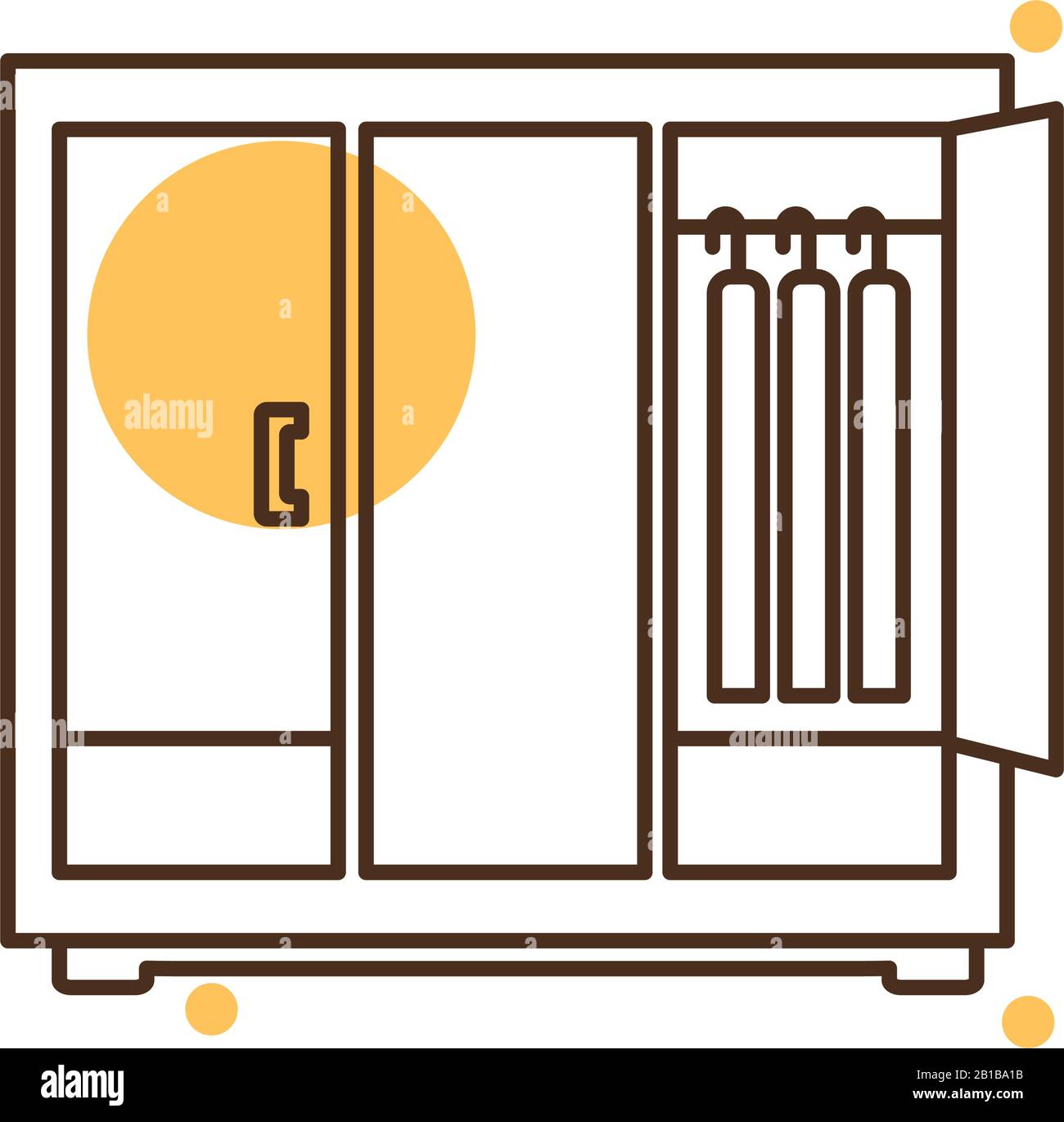 closet block and line style icon design, Home room decoration interior ...