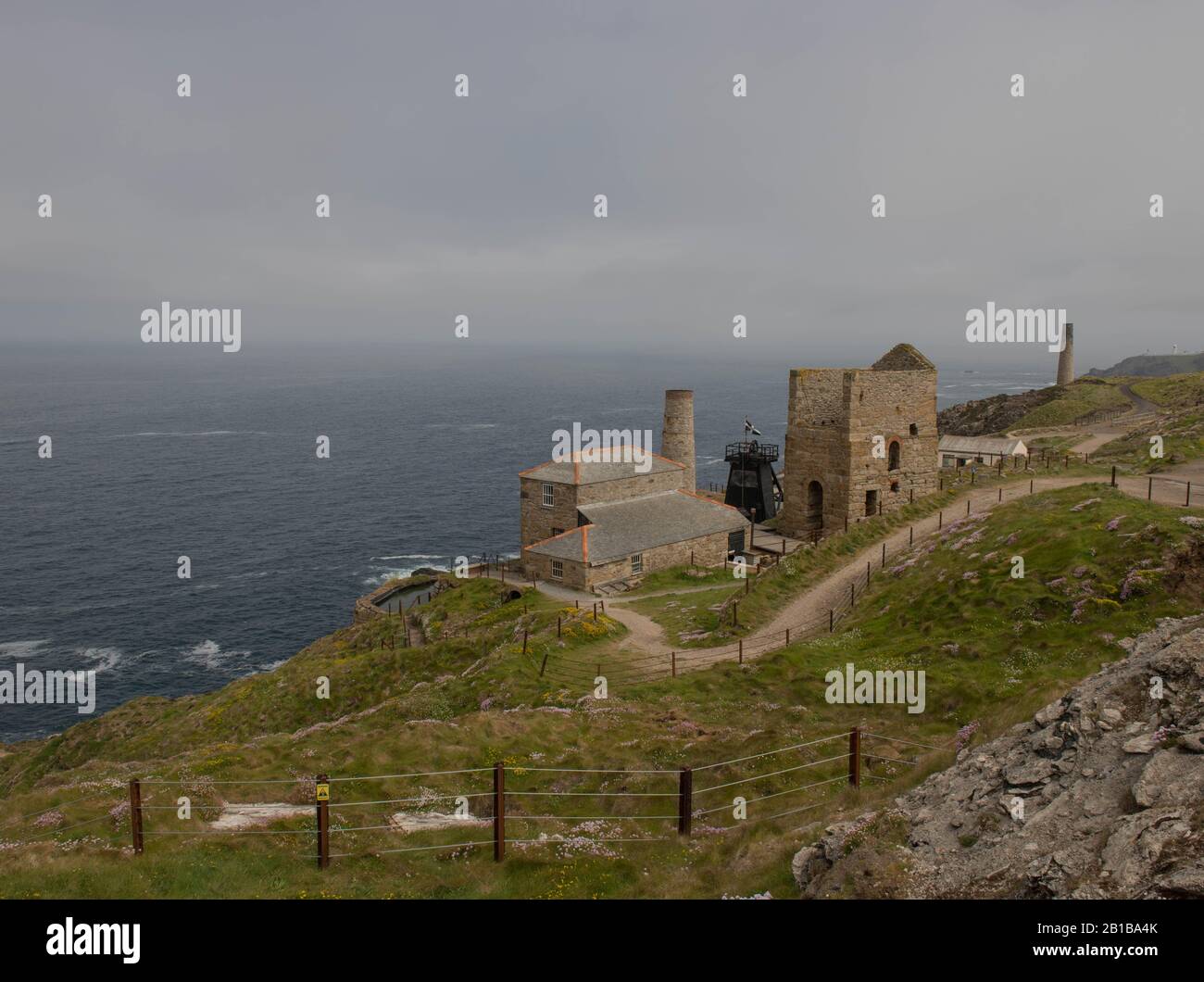 Ruins of the Abandoned Cornish Levant Tin Mine on the South West Coast ...