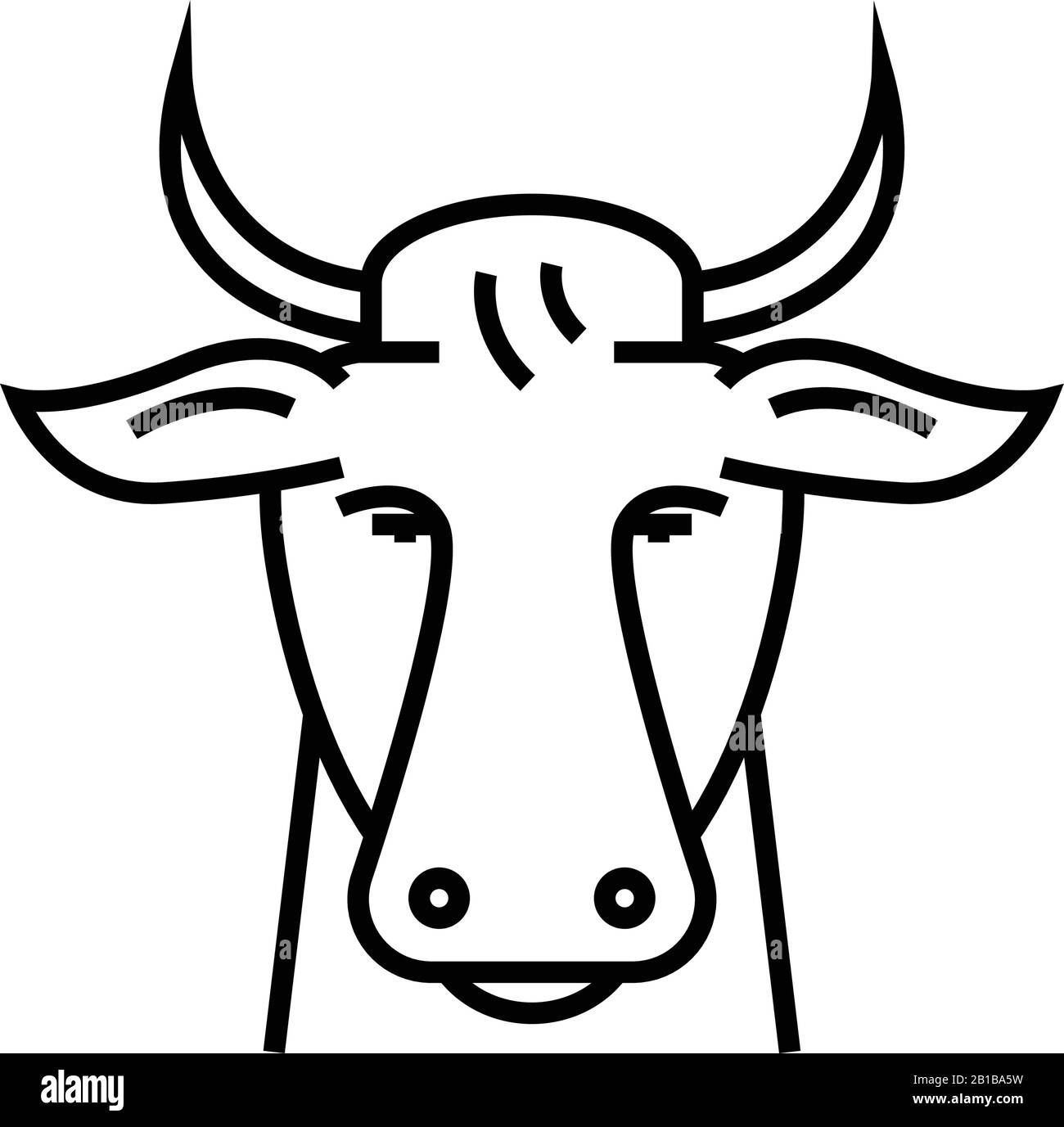 Cow line icon, concept sign, outline vector illustration, linear symbol ...