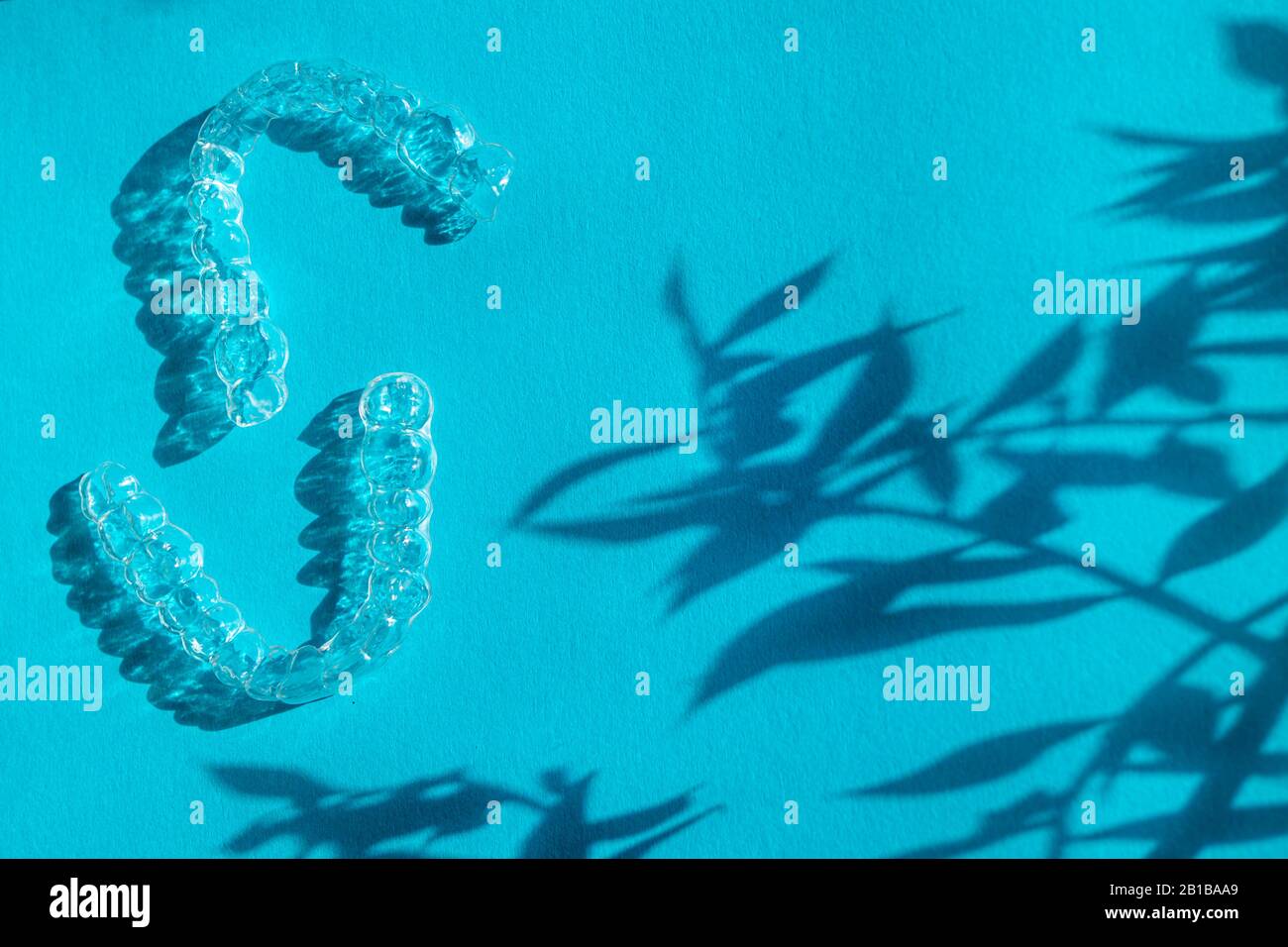 Modern tooth transparent aligners or braces to straighten teeth in ...