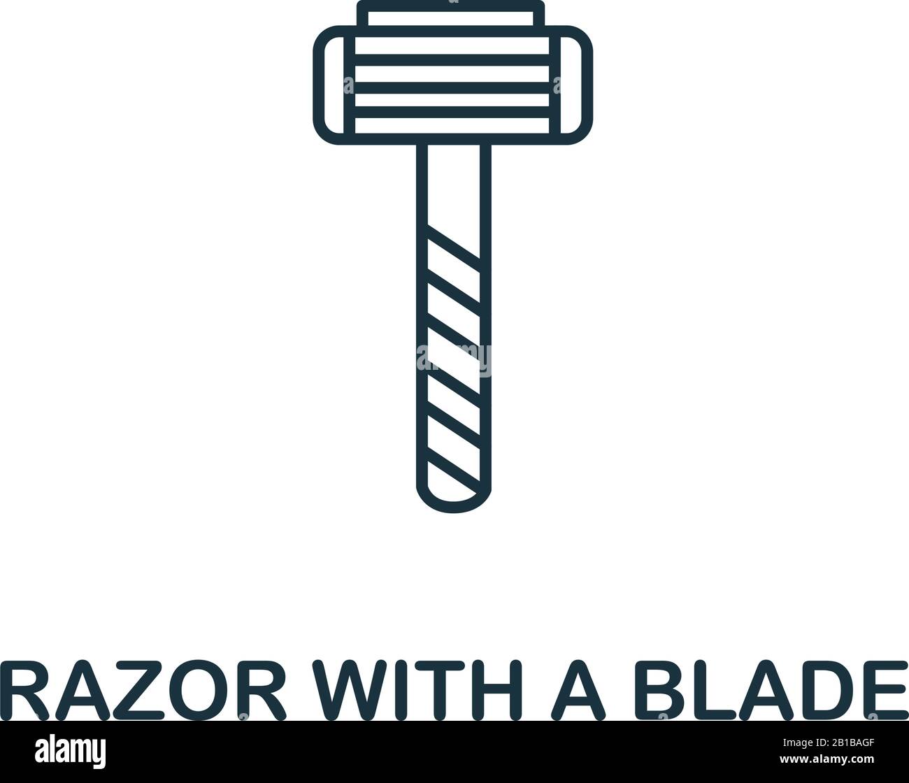 Razor With A Blade icon from barber shop collection. Simple line ...