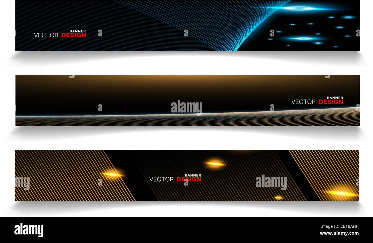 Abstract vector design banner template with light effect background ...
