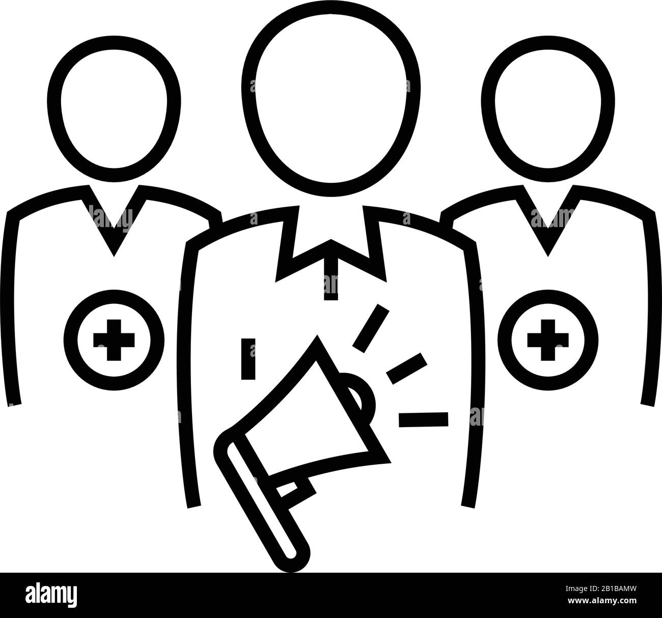 Director speech line icon, concept sign, outline vector illustration ...