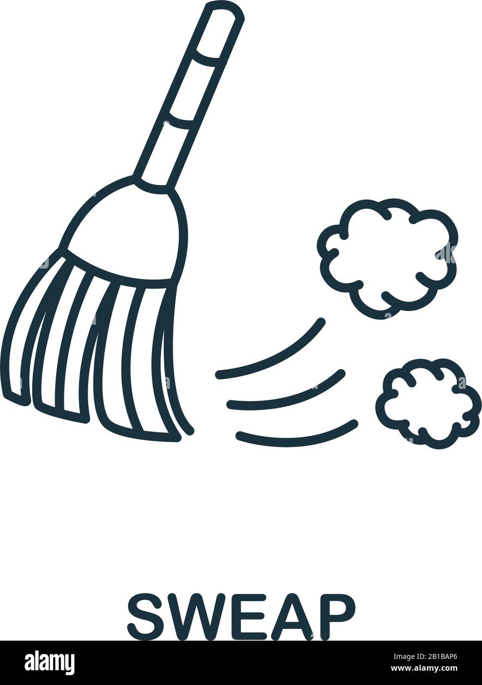 Sweep icon from cleaning collection. Simple line element Sweep symbol ...