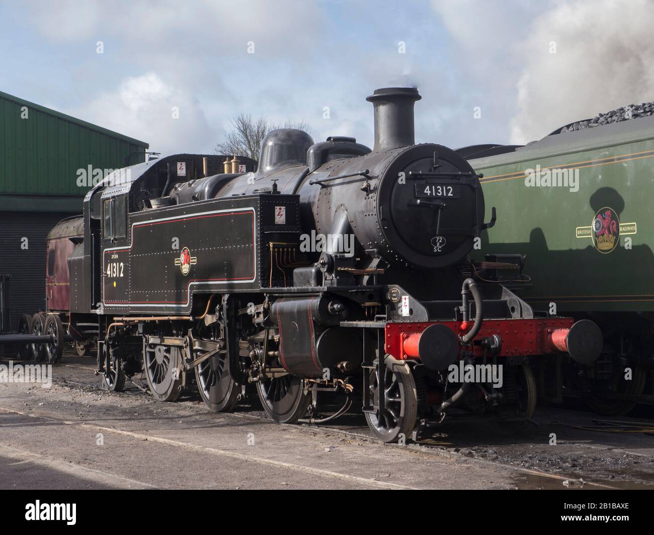 LMS Ivatt Class 2MT 41312 Steam Locomotive seen at The Mid Hants ...