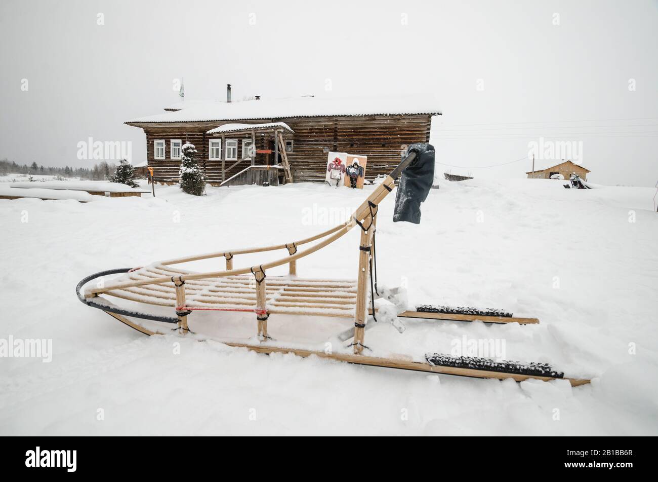 Sleds for dog sledding. Sports equipment for racing Stock Photo - Alamy