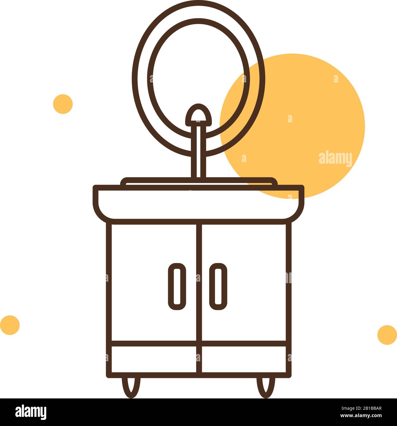 handwash with mirror block and line style icon design, Bathroom home ...