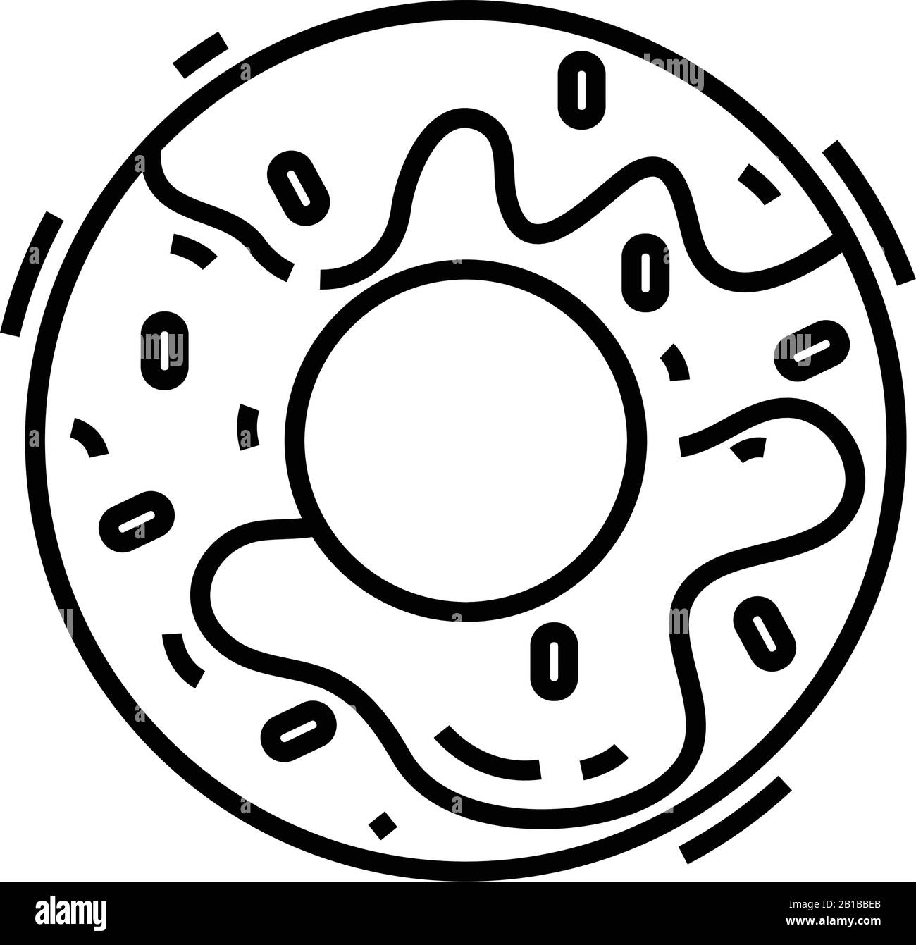 Donut line icon, concept sign, outline vector illustration, linear ...