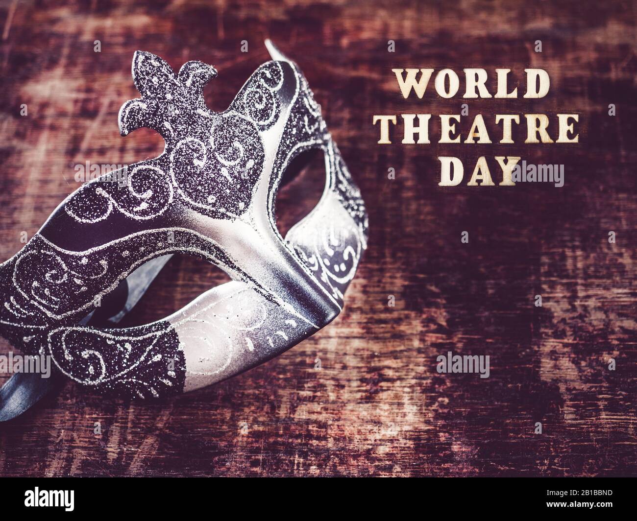 Happy THEATRE DAY. Beautiful greeting card. Isolated background Stock ...