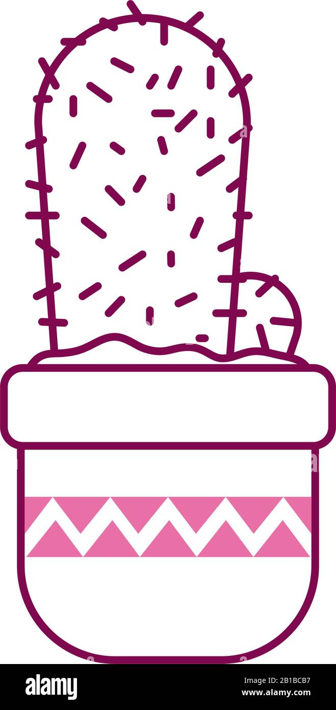 Cactus half line half color style icon design, Plant desert nature ...