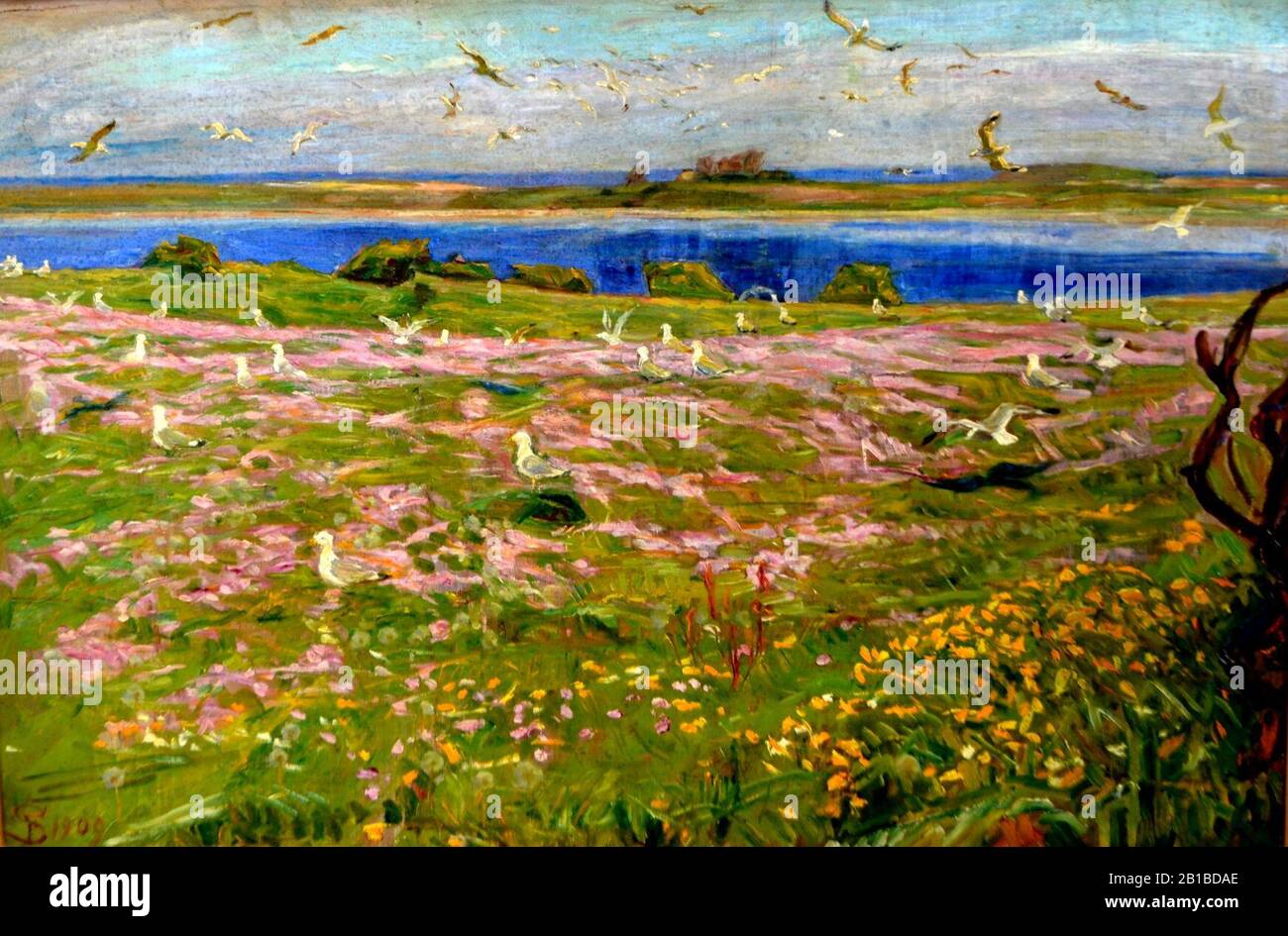 Fritz Syberg, Strandeng med havmåger ved Kerteminde, 1909, Johannes ...