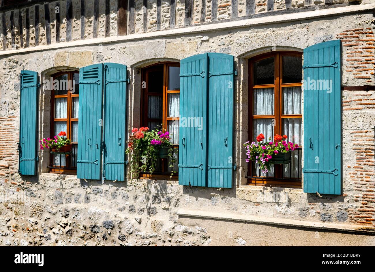 Traditional houses decorated flowers in hi-res stock photography and ...