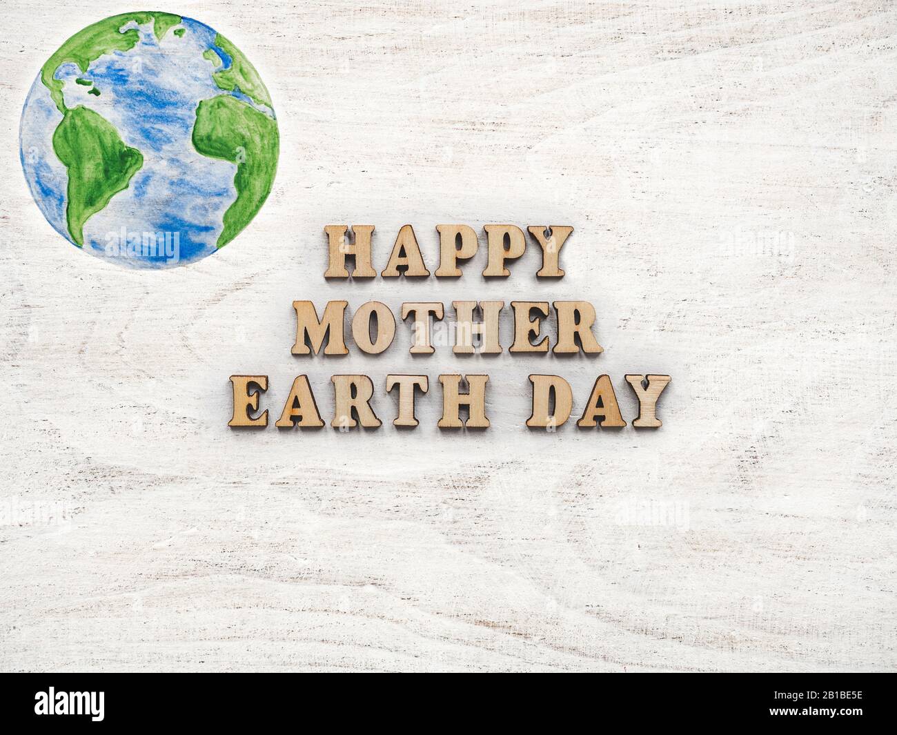 Earth Day. Beautiful greeting card. Top view Stock Photo - Alamy