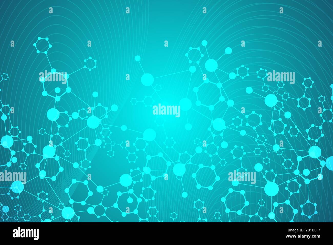 Science network pattern, connecting lines and dots. Technology hexagons ...